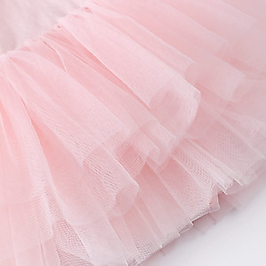 Girls Dance Tutu Dresses Ruffle Sleeve Snap Crotch Ballet Leotards Ballet Pink 3-4T