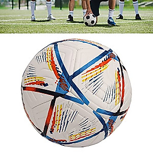 Keenso Colorful Soccer Ball, Nylon Winding Yarn Durable Adult Soccer Ball for Lawn (15~16cm / 5.91~6.3in)