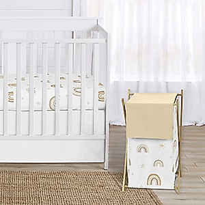 Sweet Jojo Designs Neutral Boho Rainbow Baby Kid Clothes Laundry Hamper - Mustard Yellow Pumpkin Orange Bohemian Sunshine Modern Vintage Beige Gold Taupe Tan