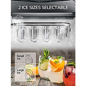 Silonn Ice Makers Countertop 9 Bullet Ice Cubes Ready in 6 Minutes & Perfectware - PW Icebags-DS-100ct 10lb Ice Bags with Drawstring-100ct
