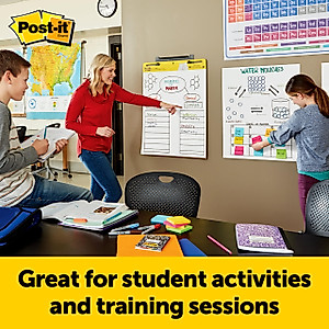 Post-it Easel Pad, 20 in x 23 in, White, 20 Sheets/Pad, 2 Pads/Pk, Mounts to surfaces with Command Strips included (566)