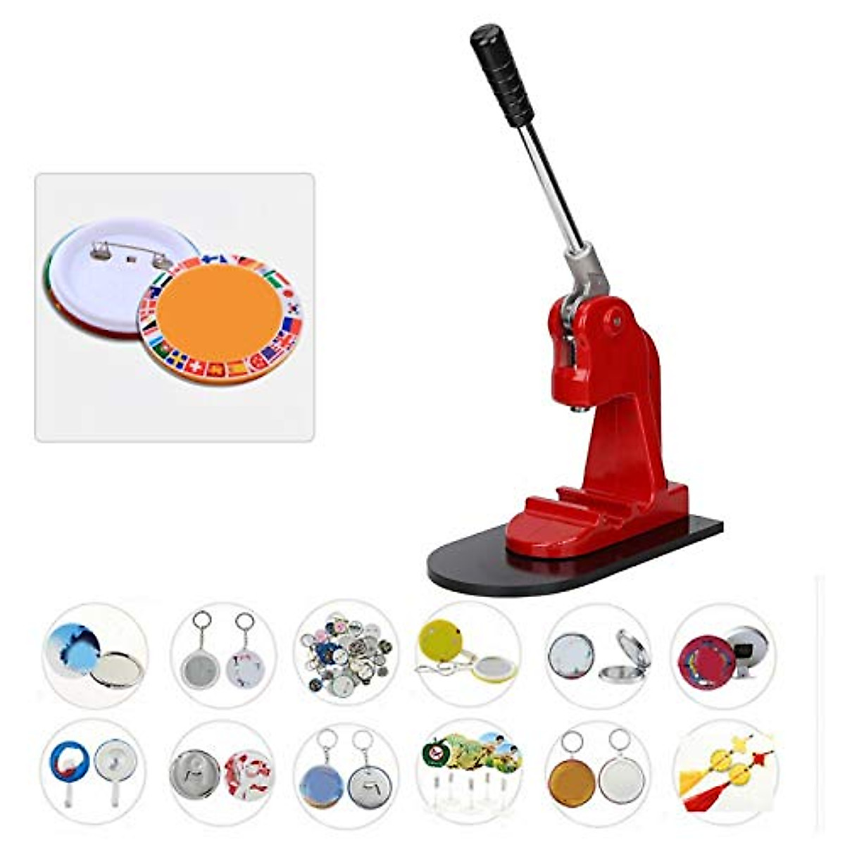 Button Maker, Comfortable to Hold to Use Ergonomically Designed Handle Beautiful Appearance DIY Badge Machine for Home for School