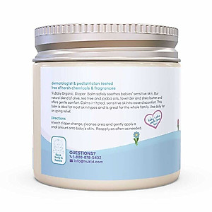 TruKid Organic Diaper Balm | Nourishes Sensitive Skin, Natural Ointment To Nourish And Protect From Infection, Chafing And Irritation By Trubaby, 2-Fluid Ounce