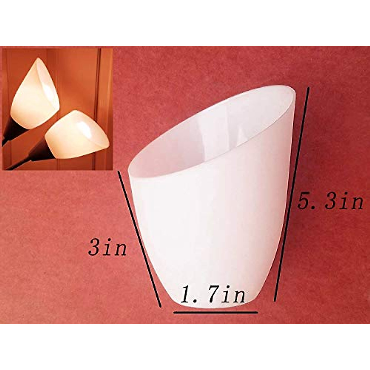 2 Pack Plastic Lampshade, 5.7 inch High, 4.1 inch Diameter, 1.65 inch Fitter, Replacement Plastic Lamp Shade for LED Floor Lamp