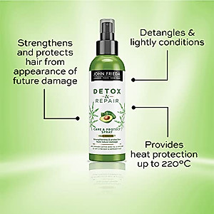 John Frieda Repair & Detox Care & Protect Spray with Avocado Oil and Green Tea, 200 ml