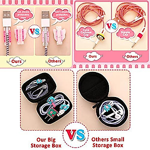 ZOSTLAND Stitch Set DIY Protectors Phone Ring Data Cable 5W/18W/20W USB Charger Line Earphone Wire Saver Protector Compatible with iPhone 5 6 7 8 Plus X 11 12 13 14 Max iWatch (Upgrade Styles, Stitch)