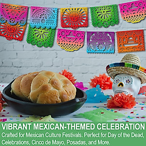 Mexican Party Banners, Papel Picado Banner - Cinco de Mayo, Fiesta Party Decorations, Dia De Los Muertos Decor, Day of The Dead Decorations, 5 Packs 82 Ft Long