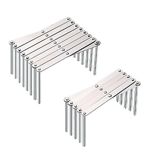 Aebor Pot Lid Organizer, Kitchen Dish Plate Pot Lid Holder Adjustable Length Stainless Steel Chopping Board Organizer Stand Holder for Pan Lids, Plates, Dishes, Cutting Boards (2Pcs(Longer Version))