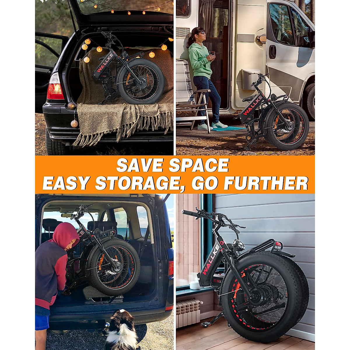 W Wallke X3 Pro Electric Bike for Adults Folding 750W-Exceed 1000W Standard Max Speed 32MPH 48V 20AH 26 Inch Fat Tire EBike Mountain Electric Bicycle Full Suspension 7-Speed