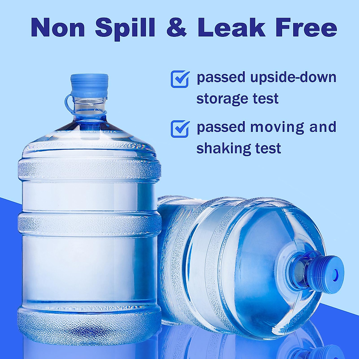 DysanVica 【4 PCS】 3 & 5 Gallon Water Jug Cap - 55mm Reusable Food Grade Silicone Water Bottle Cap for Standard/Screw/Crown Tops, Water Dispenser Replacement Lids, Non-Spill & Leak Free - 4 Pack