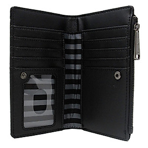 Loungefly x Harry Potter Hogwarts Houses Crests Bifold Wallet (Black Multi, One Size)