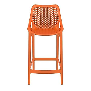 Home Square Patio Counter Stool in Orange Finish - Set of 2