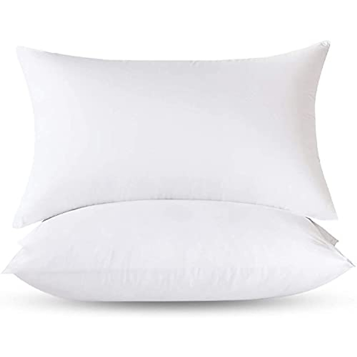 Empyrean Bedding Throw Pillow - 12 x 18 Inches Decorative Pillow Insert - Cotton Blend Outer Shell Indoor & Outdoor Pillows (Pack of 2, White)