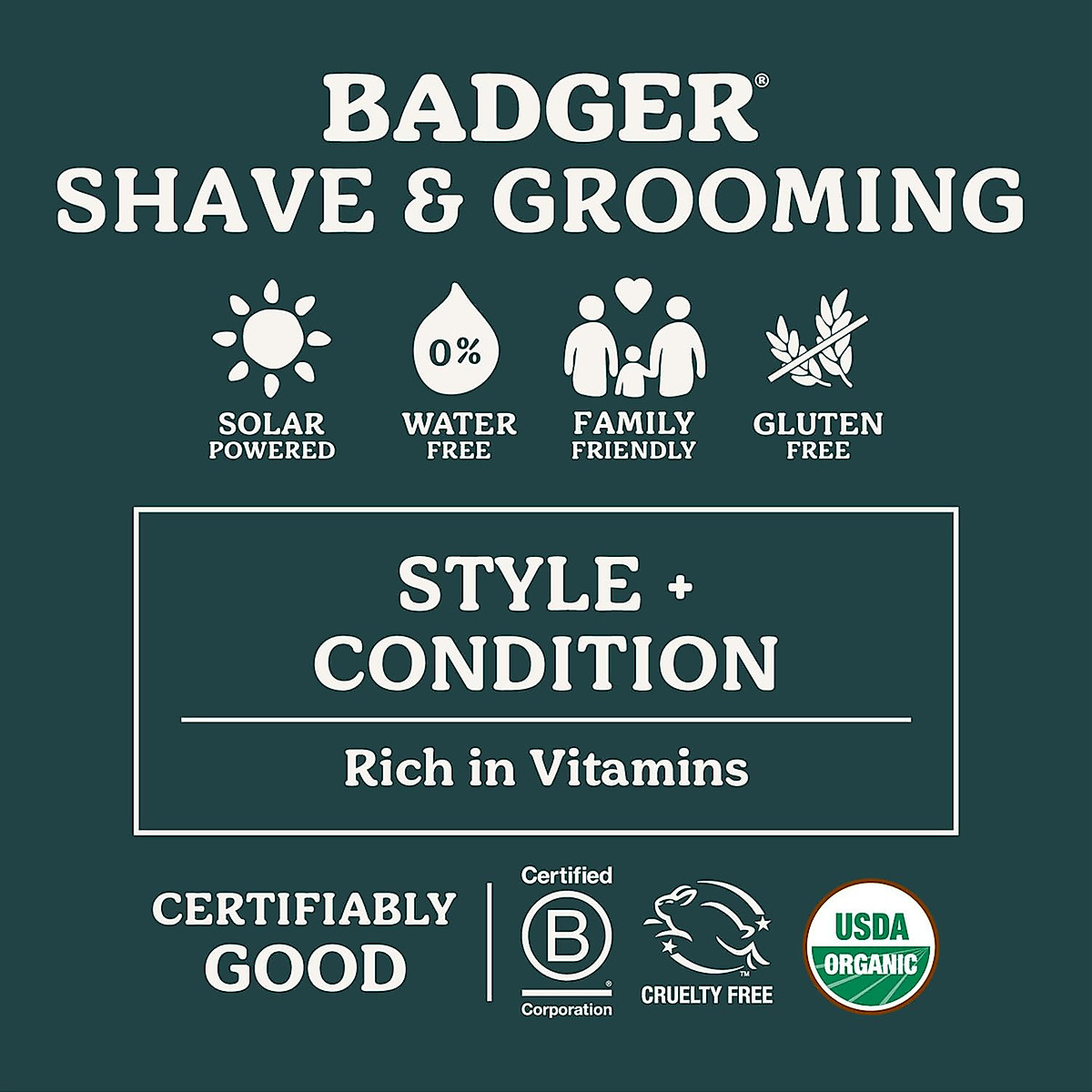 Badger - Mustache Wax, Medium Hold, Natural Mustache Wax, Certified Organic, Styling Facial Hair Wax, Moustache Wax, 0.75 oz