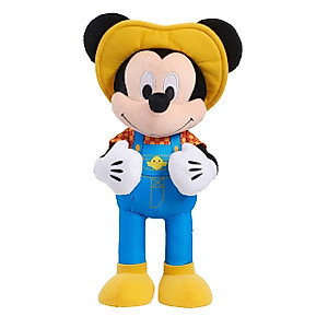 Disney Junior Farmer Mickey Mouse Feature Plush, Lights, Phrases, and Movement, Officially Licensed Kids Toys for Ages 3 Up, Amazon Exclusive