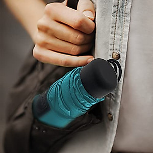 Lewis N. Clark Portable Mini Travel Umbrella, Windproof & Water Repellent Fabric, Manual Opening, 1 Year Warranty, Black