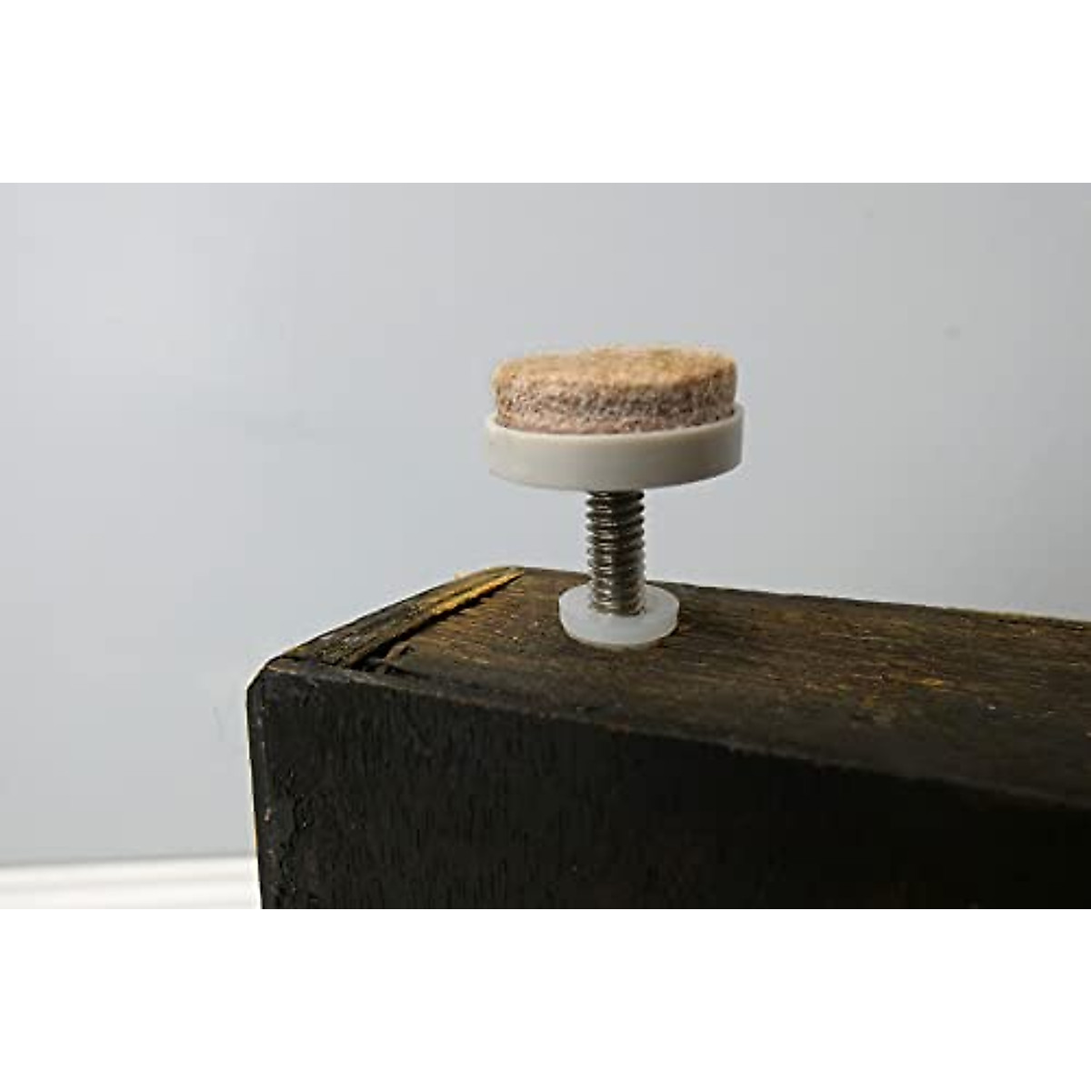 Shepherd Hardware 9908 1-Inch Felt Gard Threaded Stem Furniture Glides, 1/4-Inch Stem Diameter, 4 Count, Tan