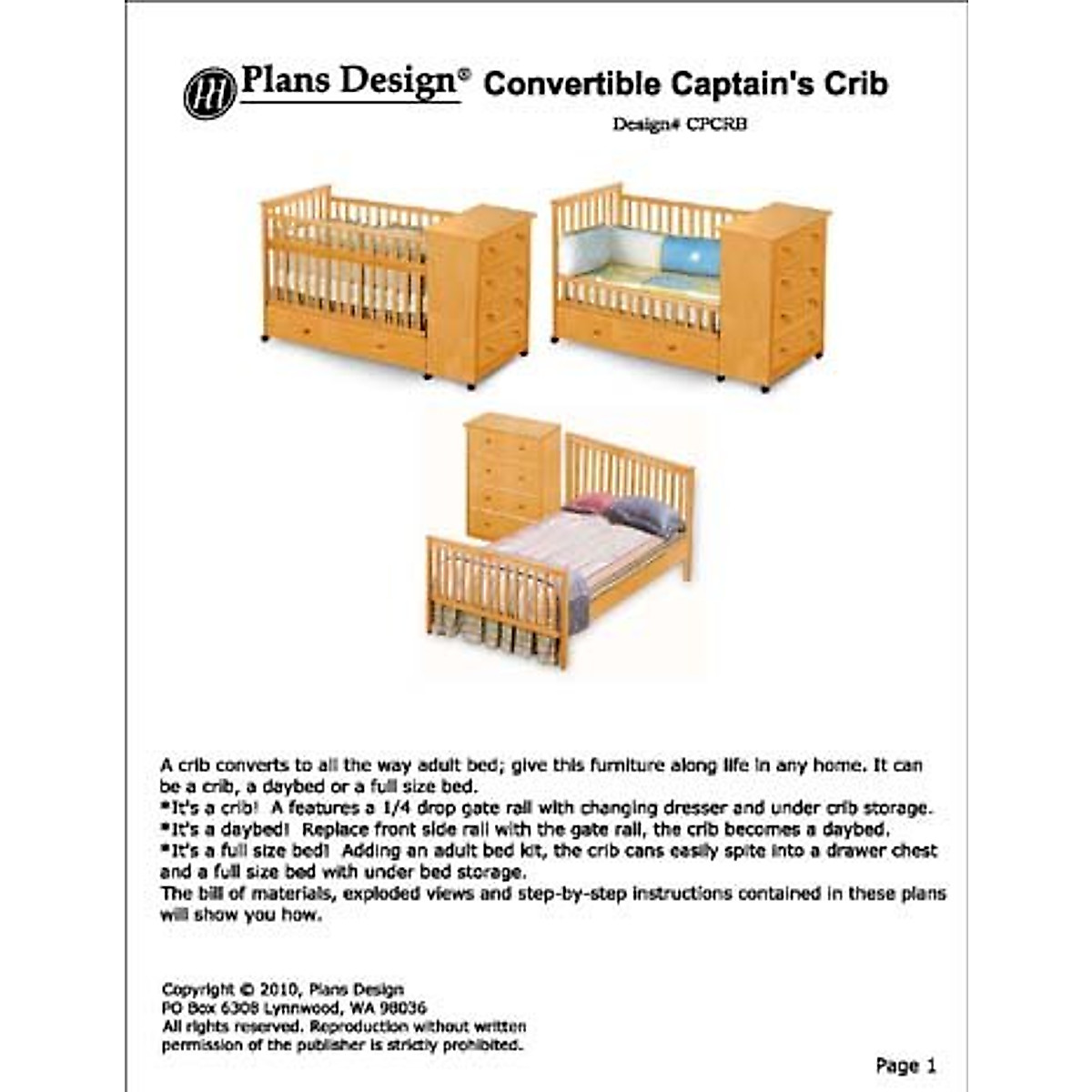 Convertible Captain's Crib, Changing Drasser Plans
