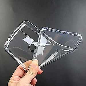 Ytaland for TCL 20 SE Case, with 2 x Tempered Glass Screen Protector. Crystal Clear Silicone Shockproof TPU Bumper Protective Phone Case Cover