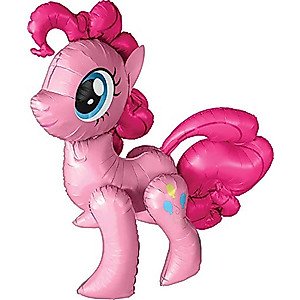 LOONBALLOON 33 Inch Large MyPony Pinkie Pie Balloon  Cartoons Movie Character Balloons for Kids Birthday and Theme Parties