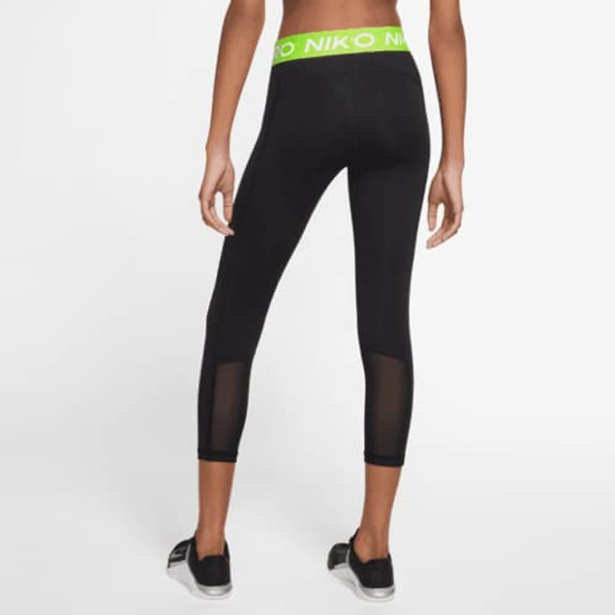 Nike Pro 365 Women's Mid-Rise Crop Leggings, Black/Volt/White, X-Large