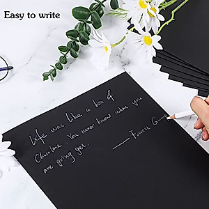 15 Sheets Black Cardstock 8.5 x 11, 250gsm/92lb Thick Paper Cardstock Black Construction Paper for Crafts, Christmas Gift Card Making, Invitations, Printing, Scrapbook Supplies, Stocking Stuffers