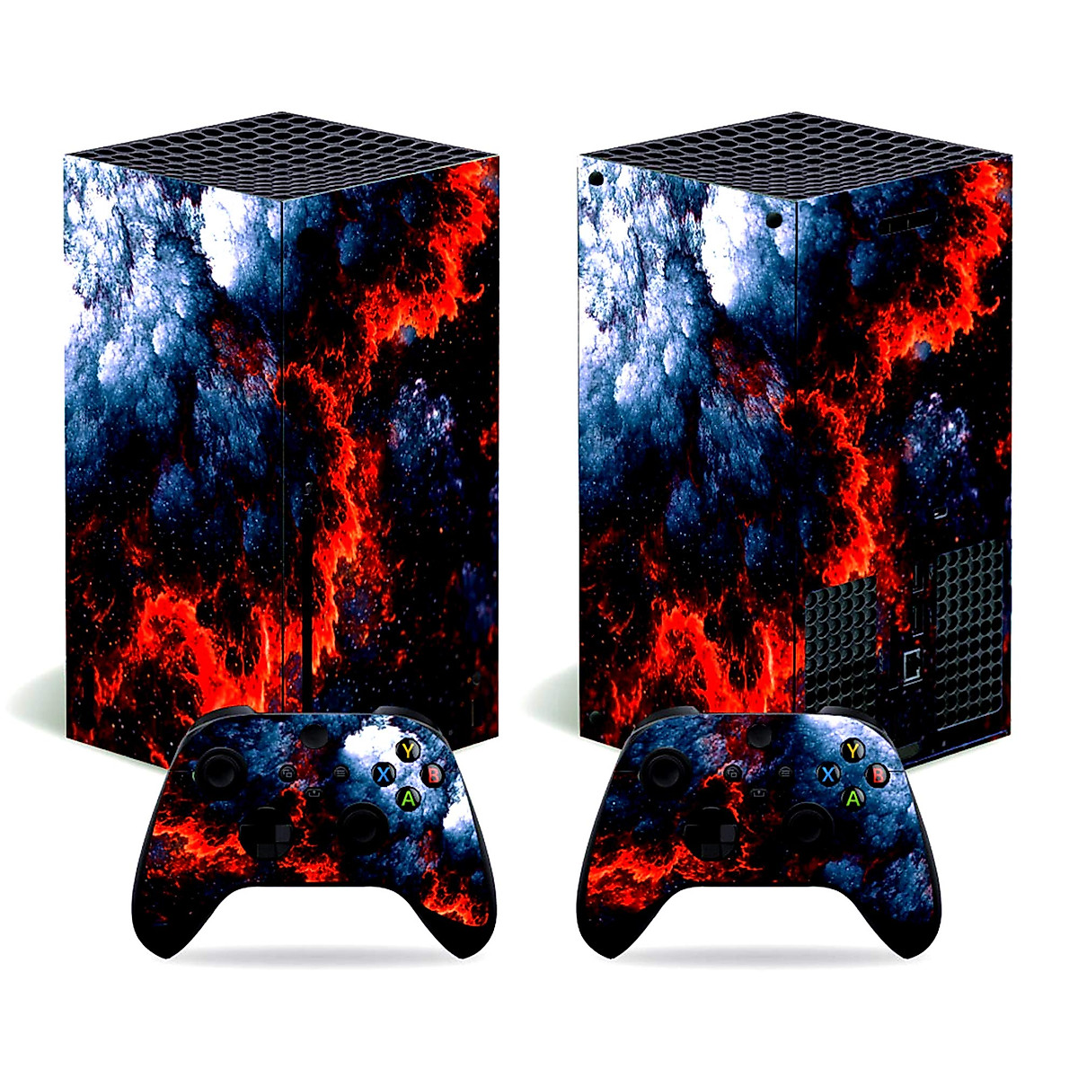 Skin for Xbox Series X, Whole Body Vinyl Decal Protective Cover Wrap Sticker for Xbox Series X Console and Wireless Controller (Colourful fire)