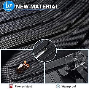 KUST Floor Mats for Ford Explorer 2020-2024 (Fits 6 and 7 Passenger Models), All Weather Floor Liners, TPE Car Mats Front Rear 2 Row Liner Black Non-Slip