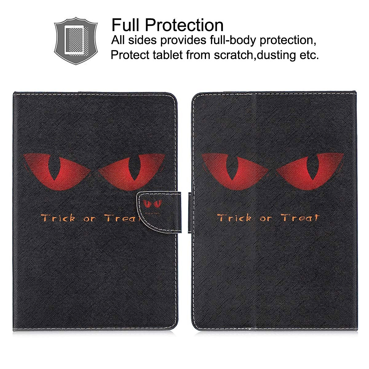 Universal Case for 9-10.5'' Tablet, CozyULF Colorful Wallet Stand Case for iPad 9.7/10.2/10.5, Galaxy Tab 9.6 9.7 10.1 10.4 10.5, Amazon Fire HD 10 Other 9-10.5 inch Models - Trick Or Treat