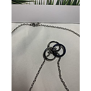 Zxxmeet Men's Titanium Steel Three Ring Hip Hop Necklace