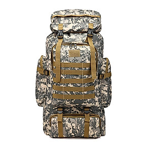 ÖSSZEFUT 70L 80L Tactical Backpack Waterproof For Men Hiking Camping Military Backpacking Backpack Tactical Rucksack Travel Hunting Survival Waterproof Large Backpack (City Brown)