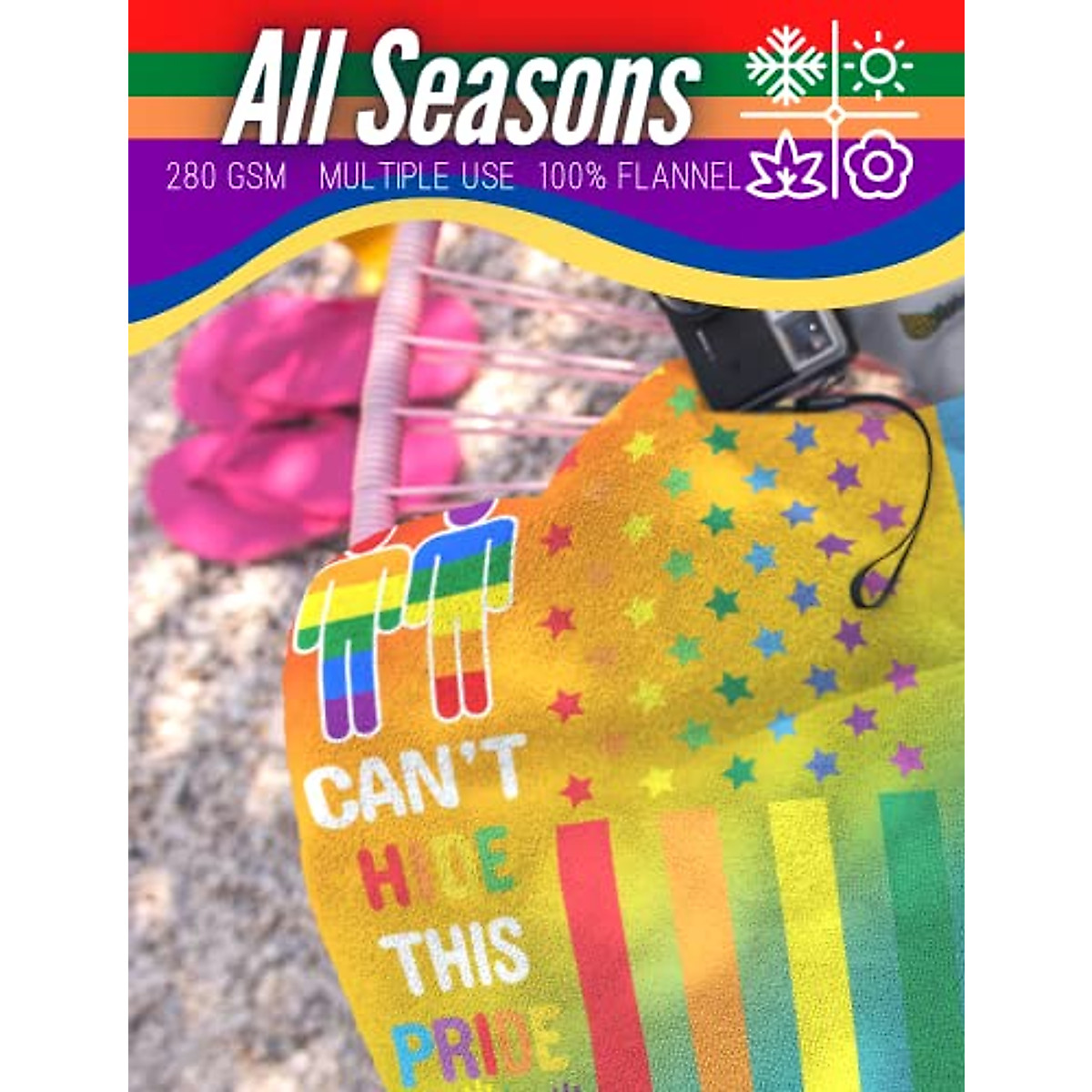 InnoBeta LGBTQ Blanket, LGBT Gifts for Gay, Lesbian, Transexual, Friends, Besties, Gay Pride, Rainbow, Soft Throw Blanket, 50x65 Inches, Gay