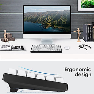 Vissles Wireless Bluetooth/USB Wired Mechanical Gaming Keyboard with Wrist, Hot Swappable Compact 84 Keys, Tenkeyless DIY RGB Dynamic Backlit for Mac Windows, PBT Keycaps & Linear Switch V2