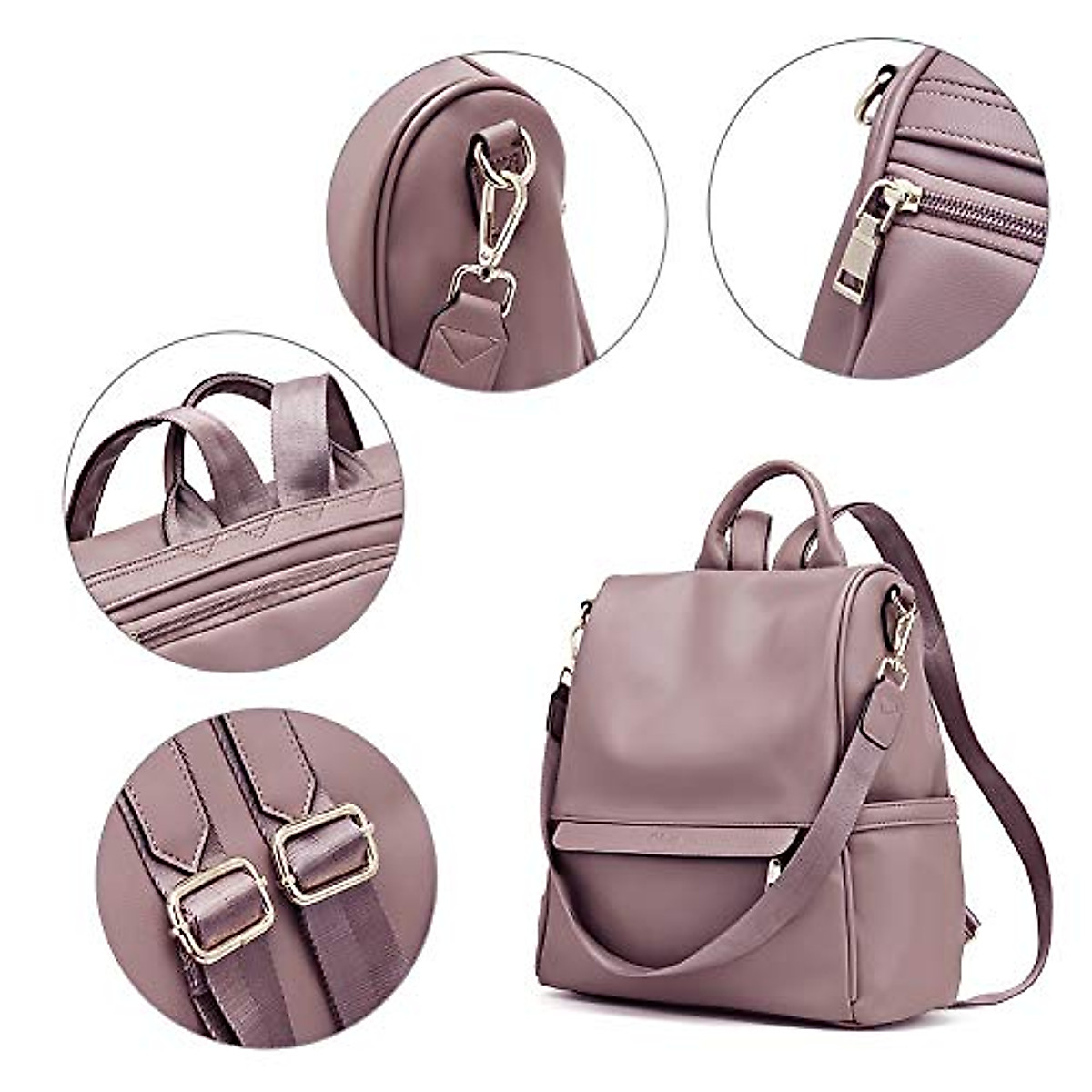 CLUCI Women Backpack Purse Fashion Leather Large Designer Travel Bag Ladies Shoulder Bags Brownish purple