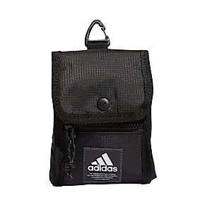 adidas Neck Pouch Crossbody Travel and Festival Wallet, Black