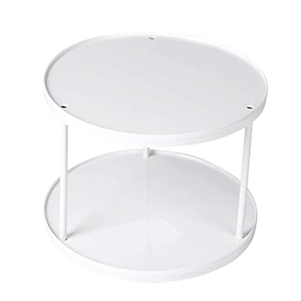 Rotation Rotating Kitchen Two Layer Multifunctional Combination Shelf Cosmetics Storage Rack Large Glass Storage Containers (White, One Size)