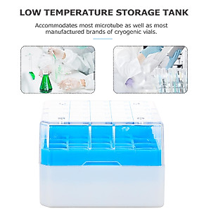 iplusmile Polycarbonate Freezer Boxes 25- grids Freezing Cryovial Storage Box Polycarbonate CryoBox Vial Rack Microcentrifuge Tube Box