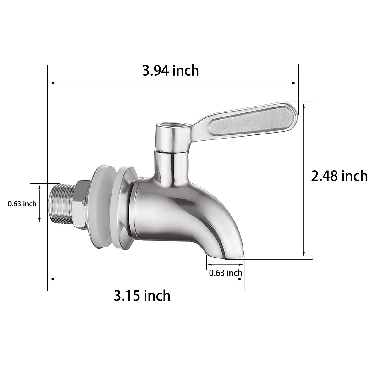 Walkinginrain Beverage Dispenser Replacement Spigot,Stainless Steel Spigot for Water Dispenser,Drink Dispenser Replacement Faucet