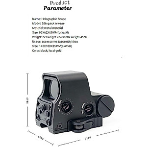 E-Tactical 556 Quick Installation and disassembly Replica Metal Holographic RED/Green Dot Sight Scope
