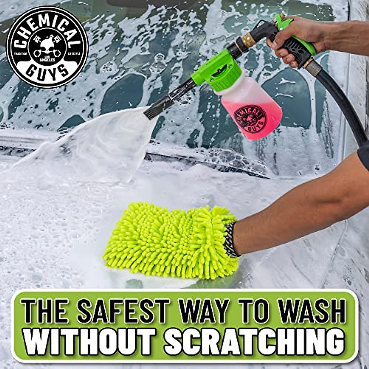 Chemical Guys Acc_326 – Torq Foam Blaster 6 Foam Wash Gun with Chenille Premium Scratch-Free Microfiber Wash Mitt