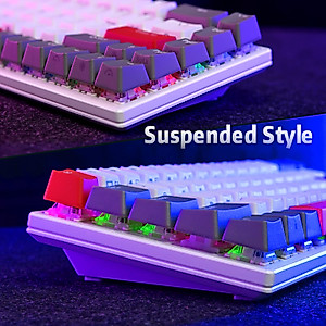 RK ROYAL KLUDGE RK G68 65% Wireless Mechanical Keyboard, Bluetooth5.1/2.4G/Wired Hot Swappable Mechanical Keyboard with 3 USB Ports, 68 Keys RGB Blue Switch for Mac Windows, Classical Red