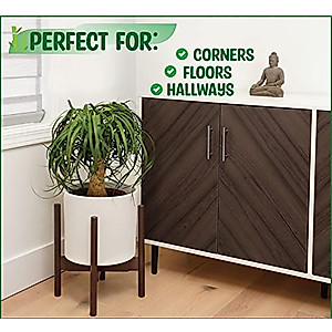 ZPirates Plant Stand Indoor, Outdoor - Tall 14-inch, Adjustable 8 to 12-Inch Wide - Small to Large Planter Pot and Flower Vase Holder - Dark Bamboo Wood