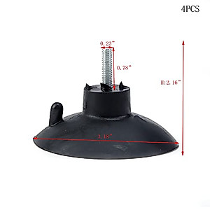 Faotup 4Pcs Black M6 Suction Cup Feet, Plastiv Suction Cup Feet for Appliances, M6 Suction Cup, French Fry Suction Cup Feet, Suction Cups Furniture, 3.18×3.11×2.16Inches