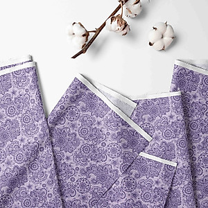 Bacati - 2 Pack Paisley Floral 100 Percent Cotton Percale Universal Baby US Standard Crib/Toddler Bed Fitted Sheets (Lilac Purple Scroll)