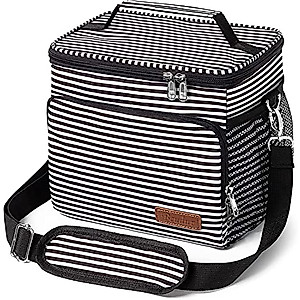 MAXBA Reusable Lunch Box, Insulated Lunch Bag, Office Work Picnic Beach, Lunch Bag for Women, Leak Proof Freezer Bag, Adjustable Shoulder Bag Ladies Lunch Bag