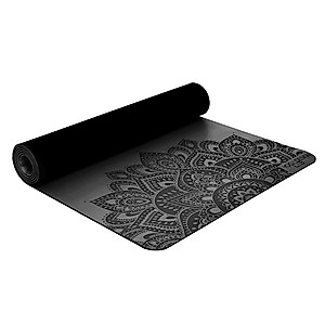 YOGA DESIGN LAB | The Infinity Mat | Luxurious Non-Slip Design Provides Unparalleled Grip to Support and Align You Beautifully | Eco-Friendly | 4 Colors | w/Carrying Strap! (Mandala Charcoal, 5mm)