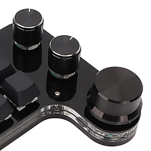 RGB Mechanical Gaming Keyboard 9 Key, One Handed Macro Keypad, LED Backlit Programmable Macro Mechanical Keyboard 3 Knob Blue Switch, for PC Game