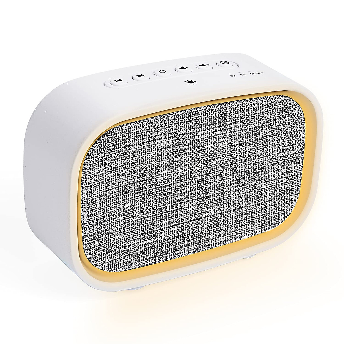 White Noise Sleeping Machine /Professional Alpha Brainwave Musics for Baby &Pregnant Woman&Adults, with Warm Color Night Light ,10 Professional Sounds & Auto-Off Timer. (White, Small), White,black