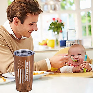 NUI LIVING 20 OZ Best Dad Ever Stainless Steel Tumbler: Unique Gift Idea for Men, Husband, Father - Christmas, Anniversary, Birthday; Eco-Friendly, Spill-Proof & Insulated for Perfect Temperature
