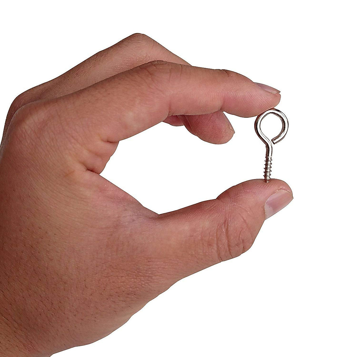 Axe Sickle Silver 1 inch Screw Eyes Metal Eye Hooks Small Eyelet Screws, 100 Pcs